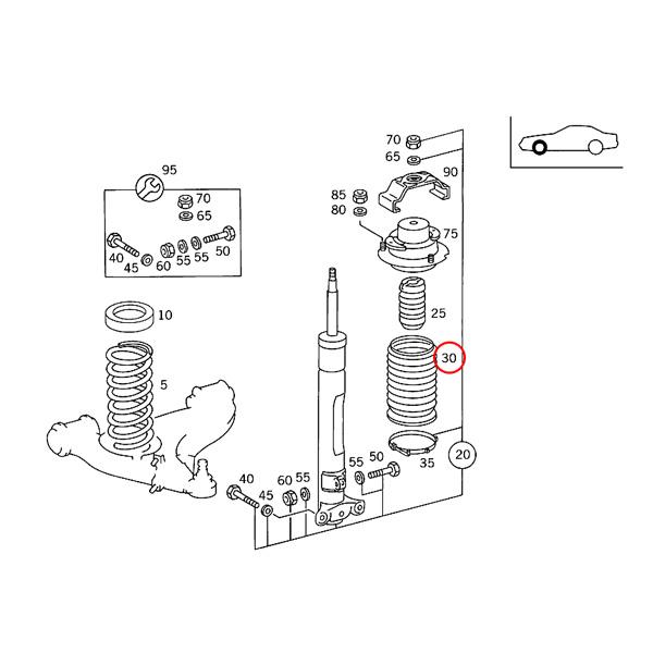 Mercedes-Benz MEYLE製 ベンツ W201 190D 190E フロントショック ダストブーツ 左右セット ...