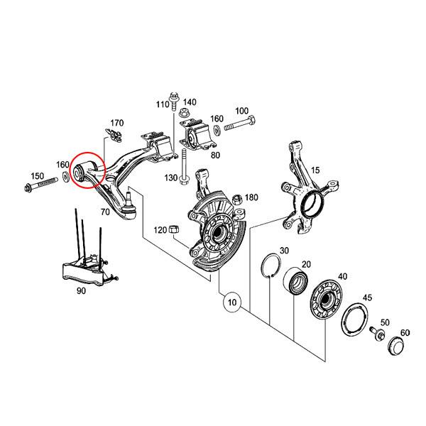 Mercedes-Benz MEYLE製 ベンツ W246 B180 B250 フロント ロアアームブッシュ 片側 2463304700 ...