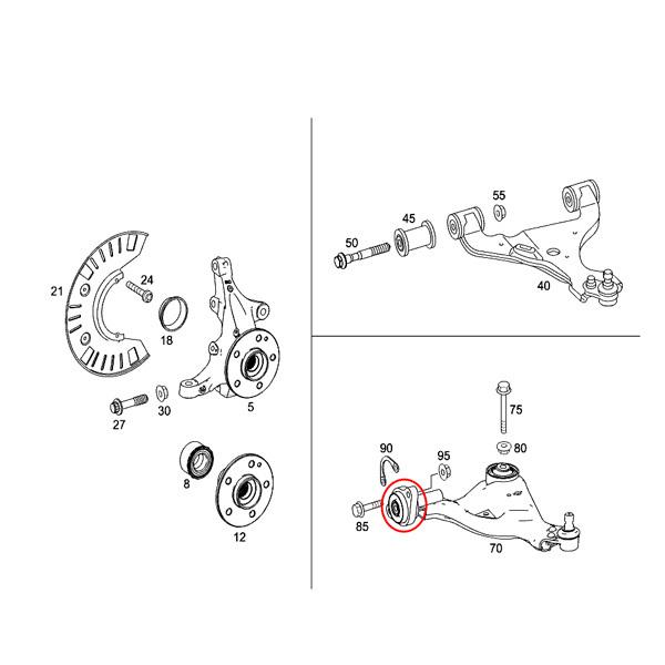 Mercedes-Benz MEYLE製 ベンツ W639 V350 フロント ロアアームブッシュ 左側 6393301207 ...