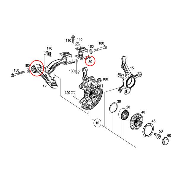 Mercedes-Benz MEYLE製 ベンツ W176 A180 A250 フロント ロアアームブッシュ リペアキット 左右セット ...