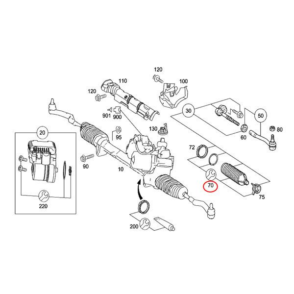 Mercedes-Benz マイレ製 ベンツ W169 W245 A200 B200 TURBO ステアリングタイロッドブーツ/ステアリング ...