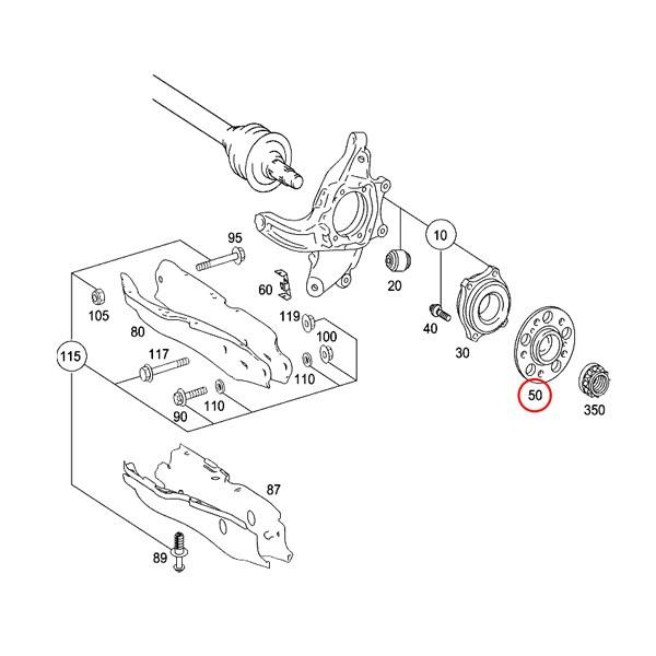 Mercedes-Benz MEYLE ベンツ W216 W218 W219 リア ホイールハブ片側 2113570508 ...