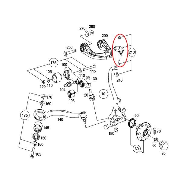 Mercedes-Benz MEYLE ベンツ W211 E240 E250 E280 E300 E320 E320CDI フロント アッパー ...