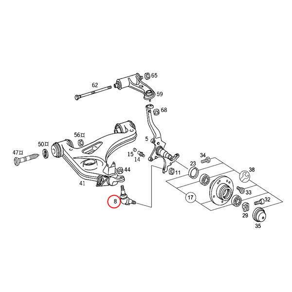 Mercedes-Benz マイレ製 ベンツ W210 W211 E230 E240 E320 E400 E430 フロント ロアアームボールジョイント 片側 HD(強化版 ...