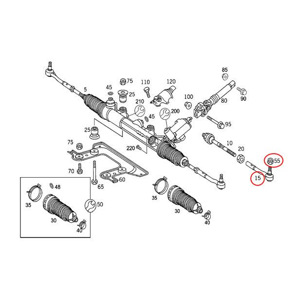 Mercedes-Benz MEYLE製 ベンツ W215 CL500 CL55AMG CL600 ステアリングタイロッドエンド アウター側 ...
