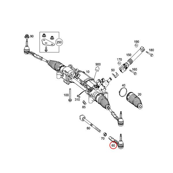 Mercedes-Benz MEYLE製 ベンツ W222 S63AMG ステアリングタイロッドエンド 左右共通 片側 HD(強化版 ...