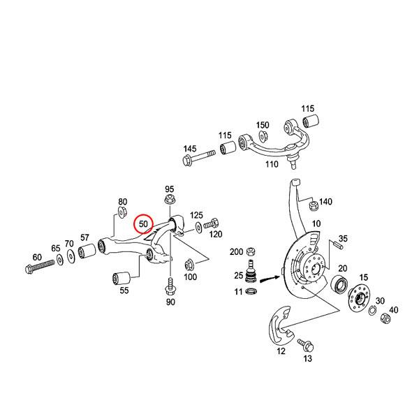 Mercedes-Benz MEYLE製 ベンツ X164 GL550 フロント ロアアーム/コントロールアーム ASSY 左側 ...