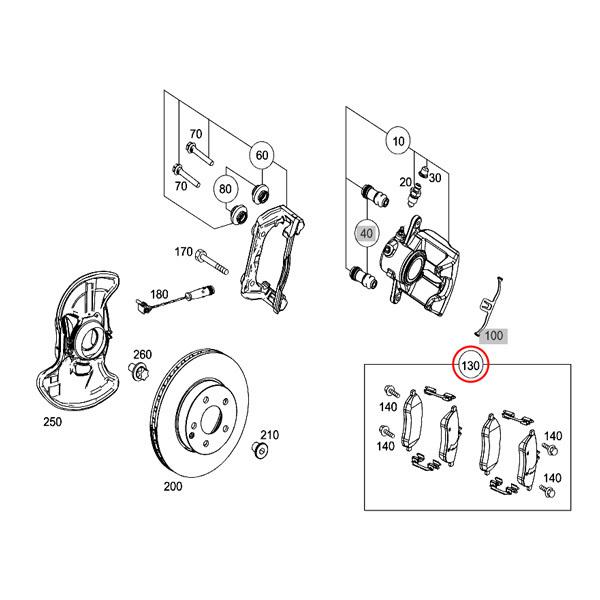 Mercedes-Benz MEYLE製 ベンツ W204 C180 C200 C250 C300 フロント ブレーキパッド 左右 PD ...
