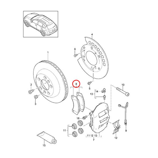PORSCHE マイレ製 ポルシェ カイエン 958型 平成22年式〜 リア/リヤ ディスクブレーキパッド 左右セット 95835193950 ...