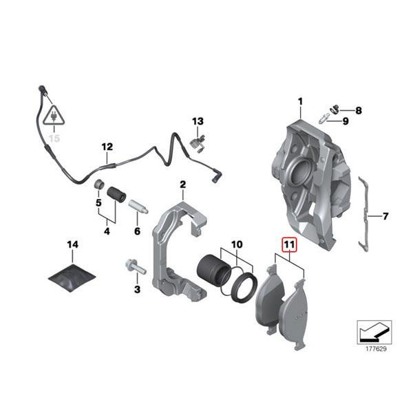 MEYLE製 BMW F12 F13 640i 650i フロント ブレーキパッド 左右セット 34112449268 34116851269 ...