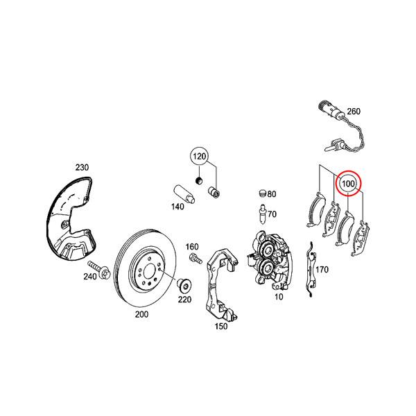 Mercedes-Benz マイレ製 ベンツ W166 ML350 フロント ディスクブレーキパッド 左右 PD.ver 0074208020 ...