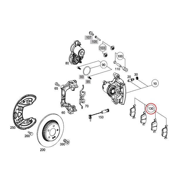 Mercedes-Benz MEYLE製 ベンツ W205 C250 リア/リヤ ブレーキパッド/ディスクパッド 左右セット PD.ver ...