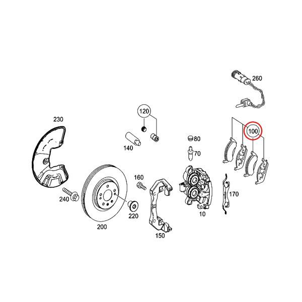 マイレ製 ベンツ W166 ML350 BlueTEC フロント ブレーキパッド/ディスクパッド 左右セット 0074207920 ...