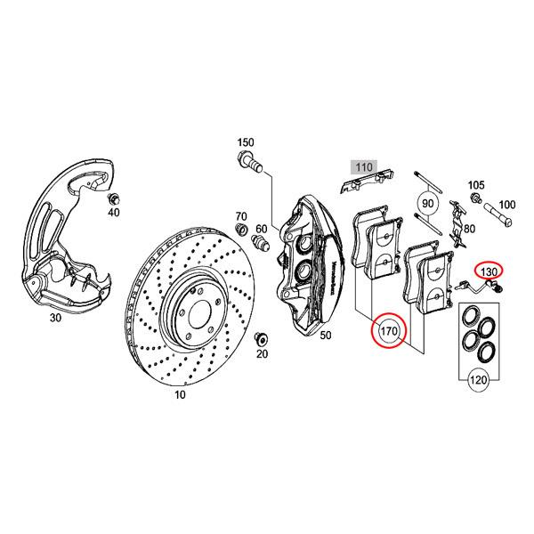 Mercedes-Benz MEYLE製 ベンツ W222 ロング S550 フロント ディスクブレーキパッド PD.ver ...