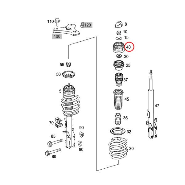 MEYLE製 ベンツ Vクラス W639 V350 フロント ショックアッパーマウント/ストラットマウント 片側 6393230420 ...