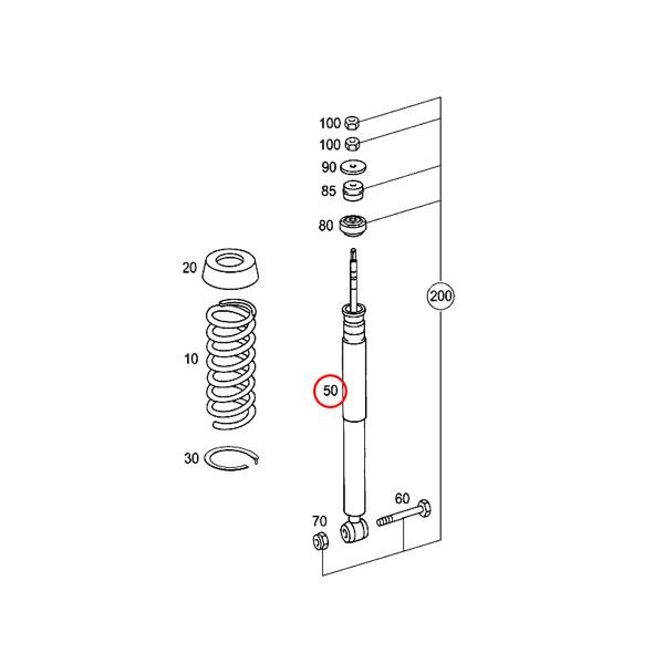 Mercedes-Benz マイレ製 ベンツ W203 C180 C200 C230 C240 リア/リヤ ショックアブソーバー 左右 ...
