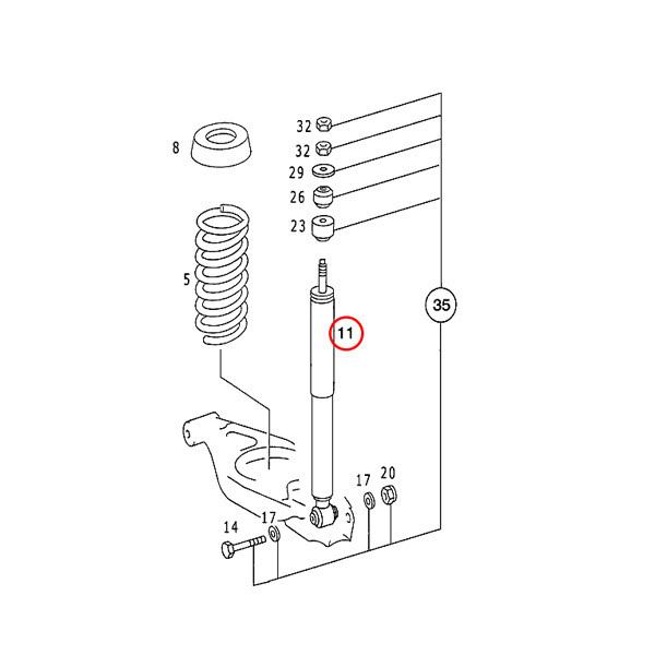 Mercedes-Benz MEYLE製 ベンツ W124 E300 E320 E400 300CE 320CE リア/リヤ ショック ...