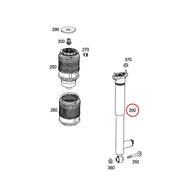 Mercedes-Benz MEYLE製 ベンツ W212 E350 E550 リア/リヤ ショックアブソーバー 片側 2123203930 ...