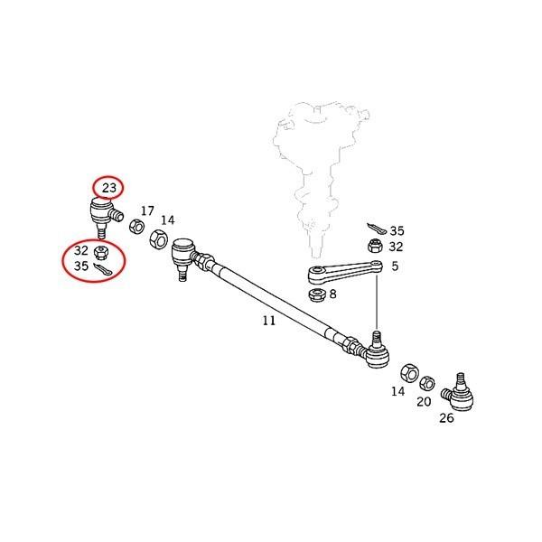 Mercedes-Benz MEYLE製 ベンツ W463 G55AMG G63AMG センターロッドエンド/ドラックリンクエンド 逆ネジ ...