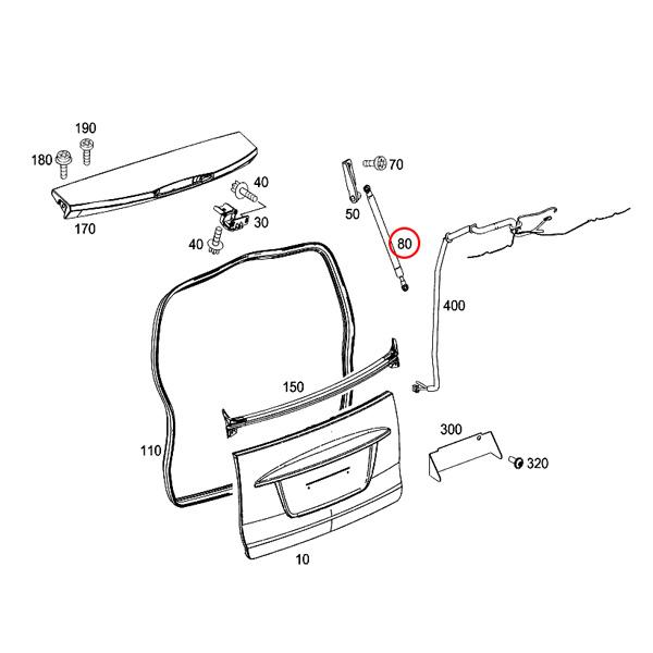 スマート MEYLE製 W451 fortwo フォーツー EV リアゲートダンパー/テールゲートダンパー 左右共通 片側 ...