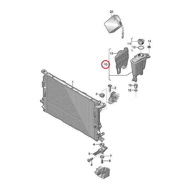 Audi MEYLE製 AUDI アウディ A5 8T 2008〜2017年式 ラジエータークーラントタンク 8K0121403D ...