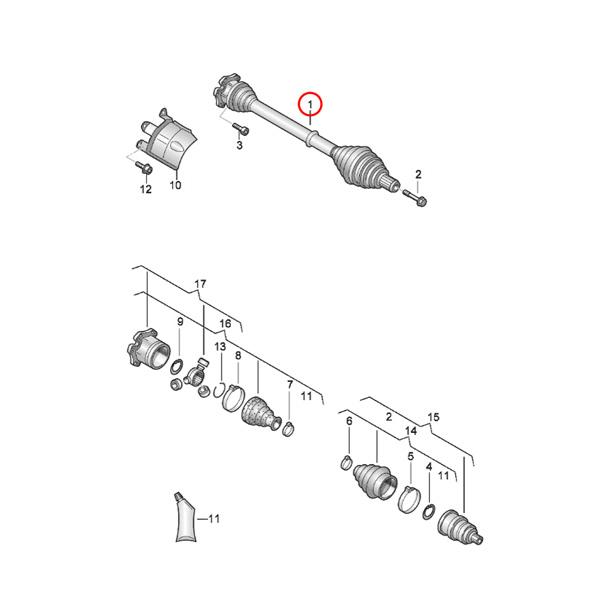 Audi MEYLE製 アウディ Q5 8R 平成20年〜29年式 フロント ドライブシャフト 左右共通 片側 8R0407271 ...