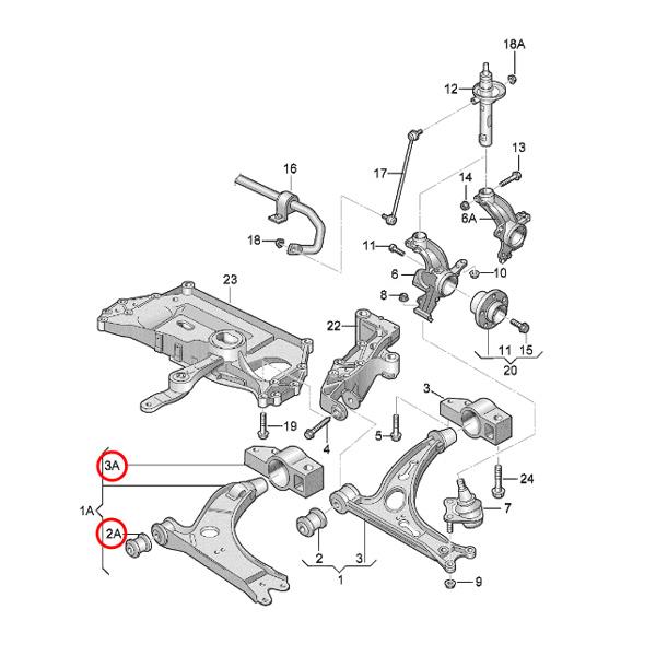 Audi（アウディ） マイレ製 AUDI A3 S3 8P フロント ロアアームブッシュキット 左右 1K0199231K ...