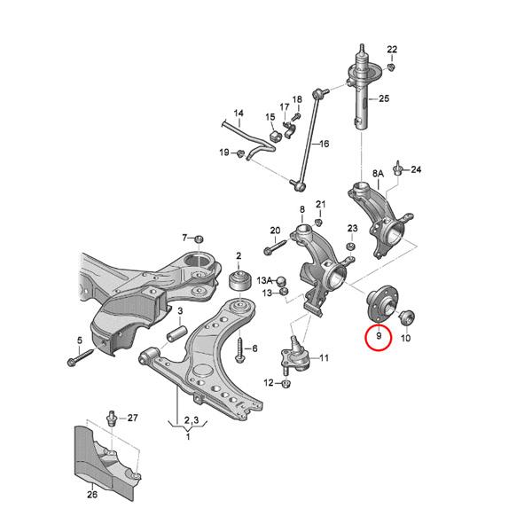 Audi マイレ製 AUDI アウディ A1 GB 2018年式〜 フロント ホイールハブベアリング 片側 6C0407621 ...