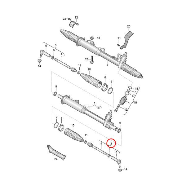 Audi マイレ製 AUDI Q7 4L 2006〜2015年式 ステアリングタイロッド ASSY 左側 7L0422803D : プロテック ...
