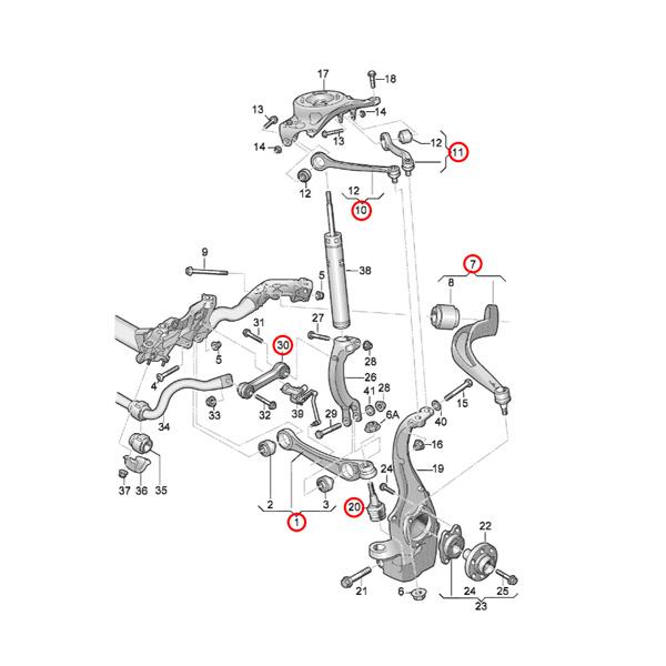 Audi MEYLE製 AUDI A6 4G/C7 2011〜2018年式 フロント スタビリンク他 足回り左右12点セット HD(強化版 ...