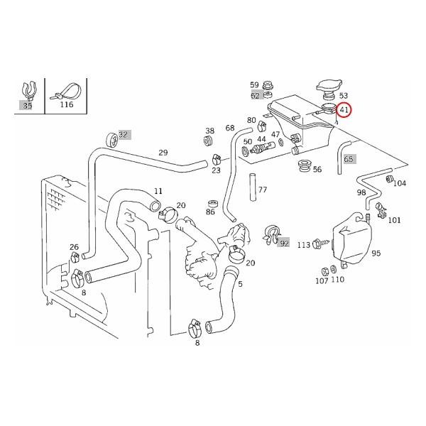 Mercedes-Benz MEYLE ベンツ W124 E220 E280 E320 ラジエーターサブタンク/リザーバータンク 1245001349 : プロテックオートストア - 通販 ...