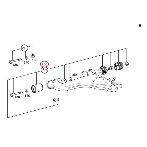 Mercedes-Benz MEYLE製 ベンツ W210 E320 E400 フロント コントロールアーム ブッシュキット 片側 HD(強化 ...