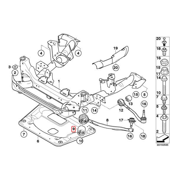 BMW マイレ製 X3/E83 2.5i 3.0i フロント ラジアスアームブッシュ 片側 HD(強化版) 31103412781 ...