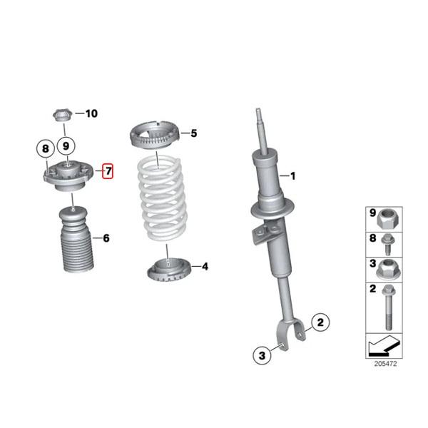 BMW マイレBMW F01F02 740i 750i 740Li 750Li 760Li フロント ショックアッパーマウント片側 ...