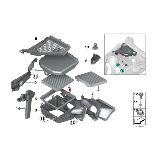 BMW MEYLE製 X3/F25 xDrive28i xDrive35i ACフィルター 活性炭入り 2枚セット 64312284828 ...
