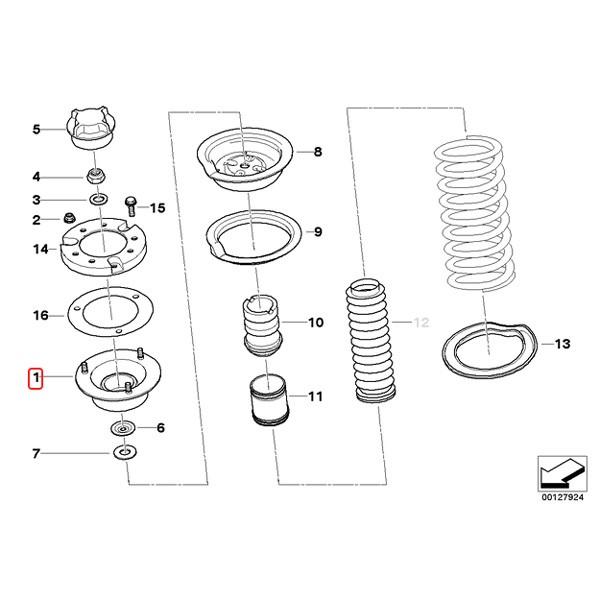 BMW MEYLE製 BMW E36 318i 320i 323i 325i 328i 318is 318ti フロント ショックアッパー ...