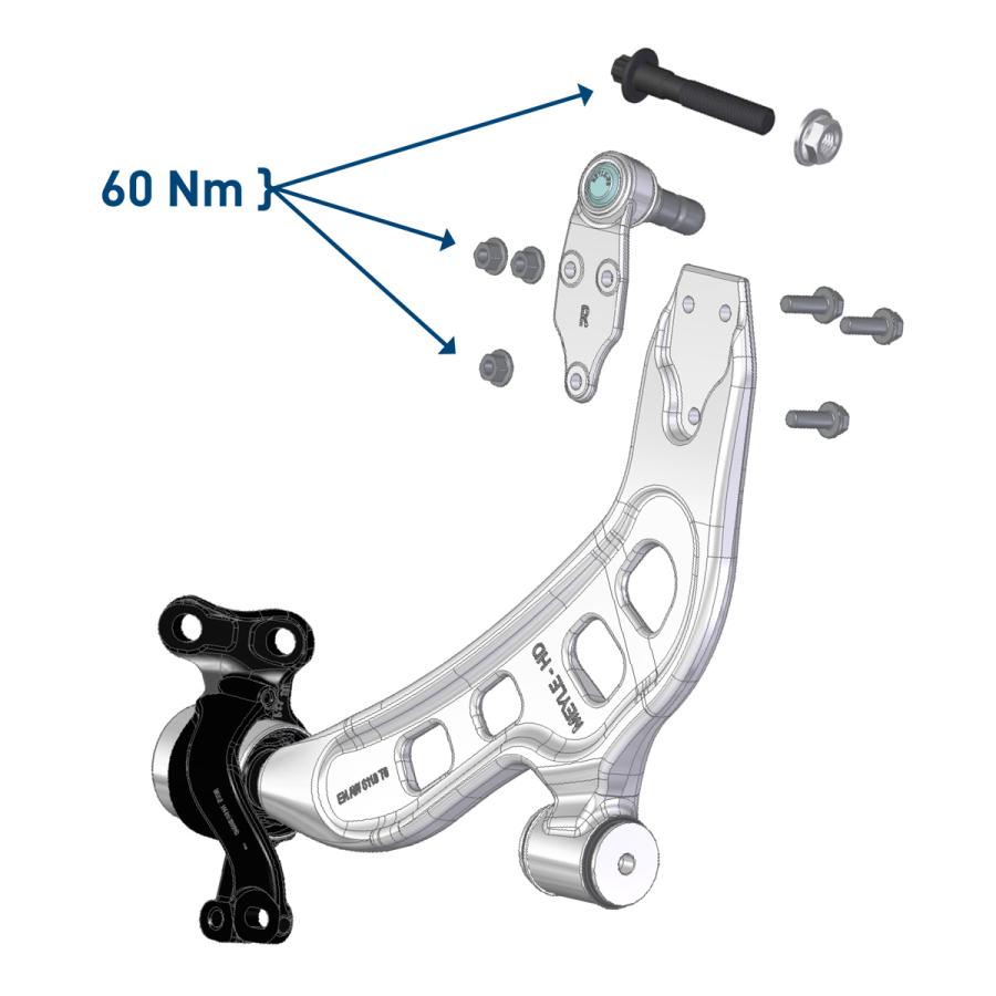 BMW MEYLE製 BMW F46 218d 218i 220i フロント ロアアーム 左右 ブッシュASSY付 HD(強化版 ...