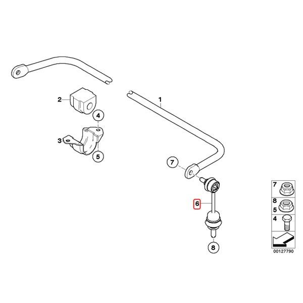 BMW MEYLE製 BMW E63 630i 645Ci 650i M6 リア/リヤ スタビライザーリンク/スタビリンクロッド 片側 HD ...