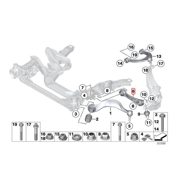 BMW MOOG製 5シリーズ F07 550ixDrive フロント ロアアーム/コントロールアーム 右側 31126777740 : プロ ...