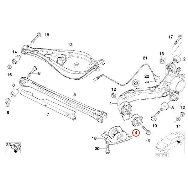 マイレ BMW E36 E46 X3/E83 Z4/E85 E86 リアトレーリングアームブッシュ左右33326770786 ...
