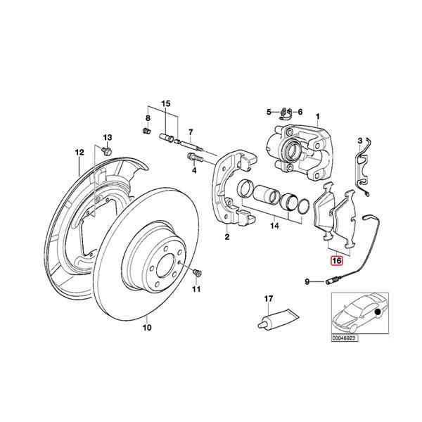 BMW OP Parts製 E46 325i 330i 330xi 330Ci M3 M3CSL リア/リヤ ブレーキパッド/ディスクパッド ...