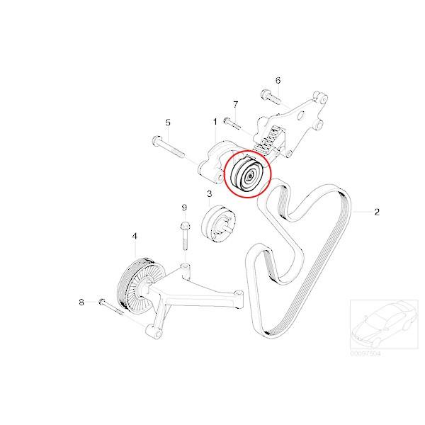 BMW OPTIMAL製 MINI ミニ R53 R52 ベルトテンショナープーリー W11 直4エンジン 11288620210 ...