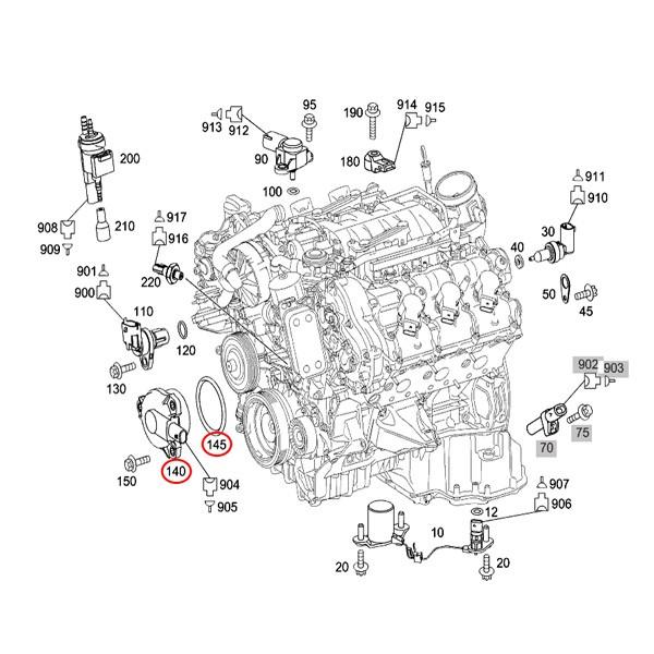 Mercedes-Benz 純正OEM Pierburg製 ベンツ W216 W219 C209 A209 カムマグネットセンサー Oリング ...