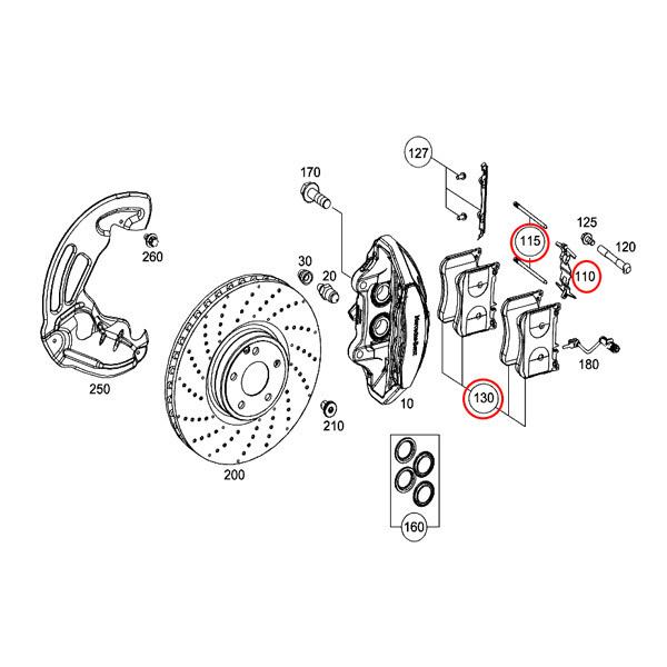 Mercedes-Benz PowerStop製 ベンツ W216W218W219 CL600 CLS63AMG フロント ブレーキパッド ...