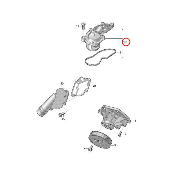 rein製 AUDI アウディ A8 4E/D3 Q5 8R サーモスタット/サーモスタッド 88℃ 開弁式 06E121111G ...