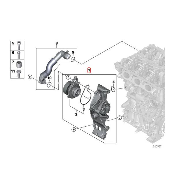 BMW MINI ミニ F60 Cooper CooperS JCW One ウォーターポンプASSY＆サーモスタット 11518631940 ...