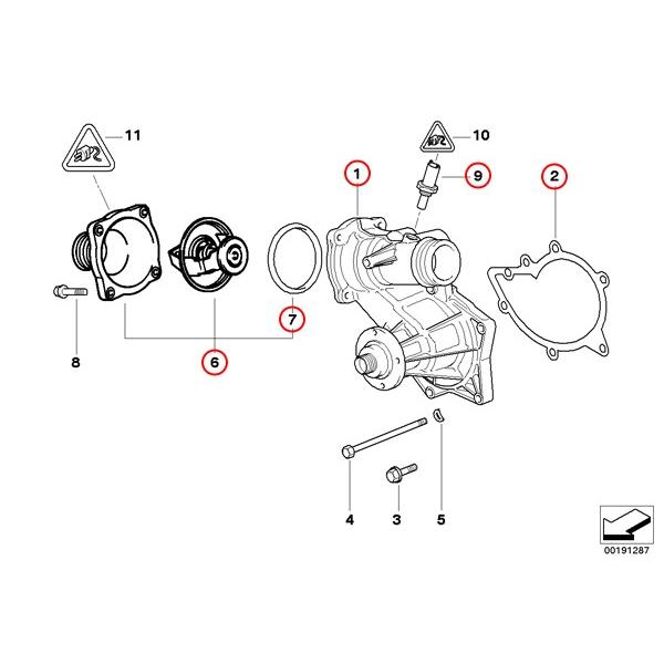 グラフ GRAF製 BMW 5シリーズ E39 ウォーターポンプ＆サーモスタット＆水温センサー M62 V8エンジン 1510393340 ...