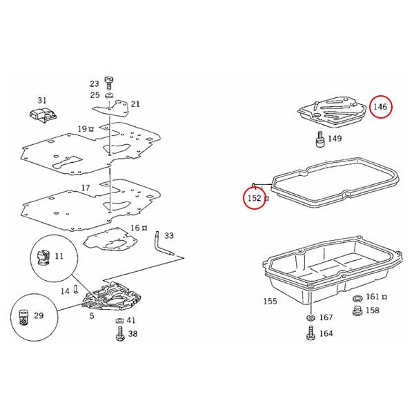 ベンツ W124 C140 W210 E500 320CE E320 CL500 CL600 ATオイルフィルター＆ガスケット ...