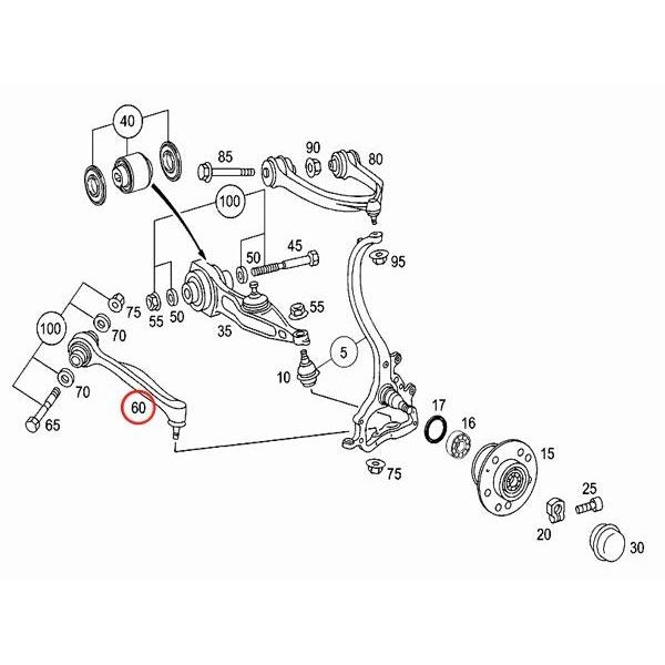 Mercedes-Benz [6ヶ月保証付]ベンツ W220 S320 S350 S430 フロント ストラットアーム 左右 ...