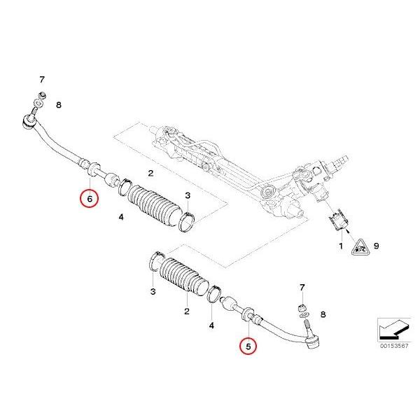 BMW [6ヶ月保証]HAMBURG-TECHINIC E39 525i ステアリングタイロッド 左右 32111091767 ...